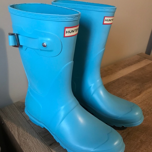 Hunter | Shoes | Like New Short Turquoise Hunter Boots | Poshmark